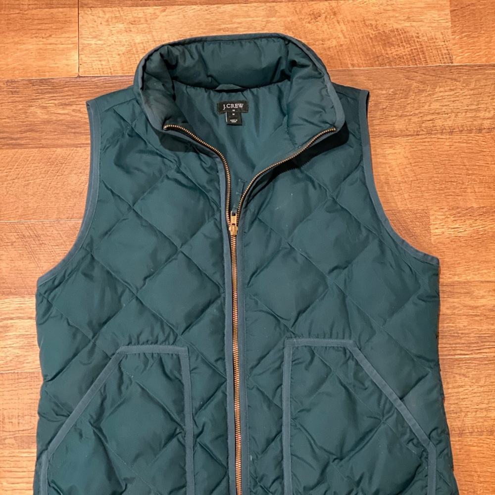 Jcrew Down Puffer Emerald Green Vest - Gem
